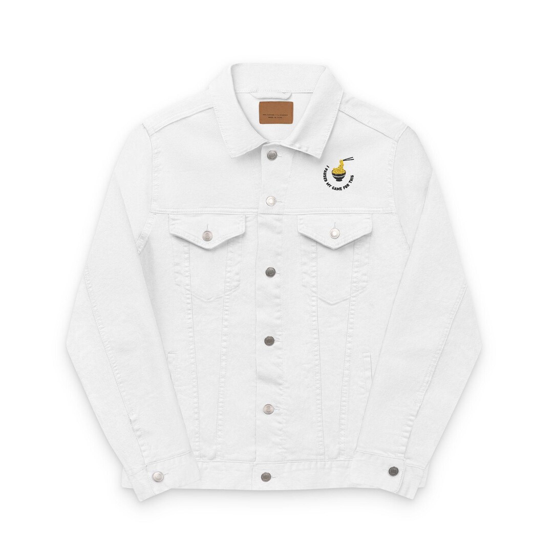 Embroidered Ramen Gamer Unisex Denim Jacket, Anime Geek Gift, Japanese ...
