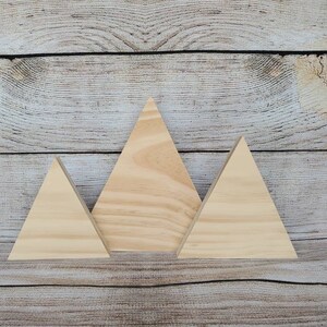 Set of 3 Unfinished Wooden Mountains, Wood Triangles, Wooden Mountains ...