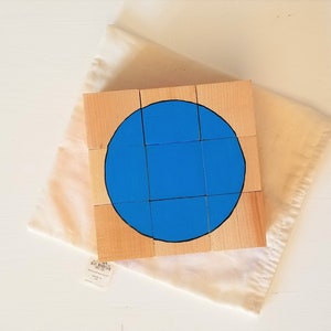 Wooden Block Puzzle, Color Matching Toy, Shapes, Waldorf Wooden Toy ...