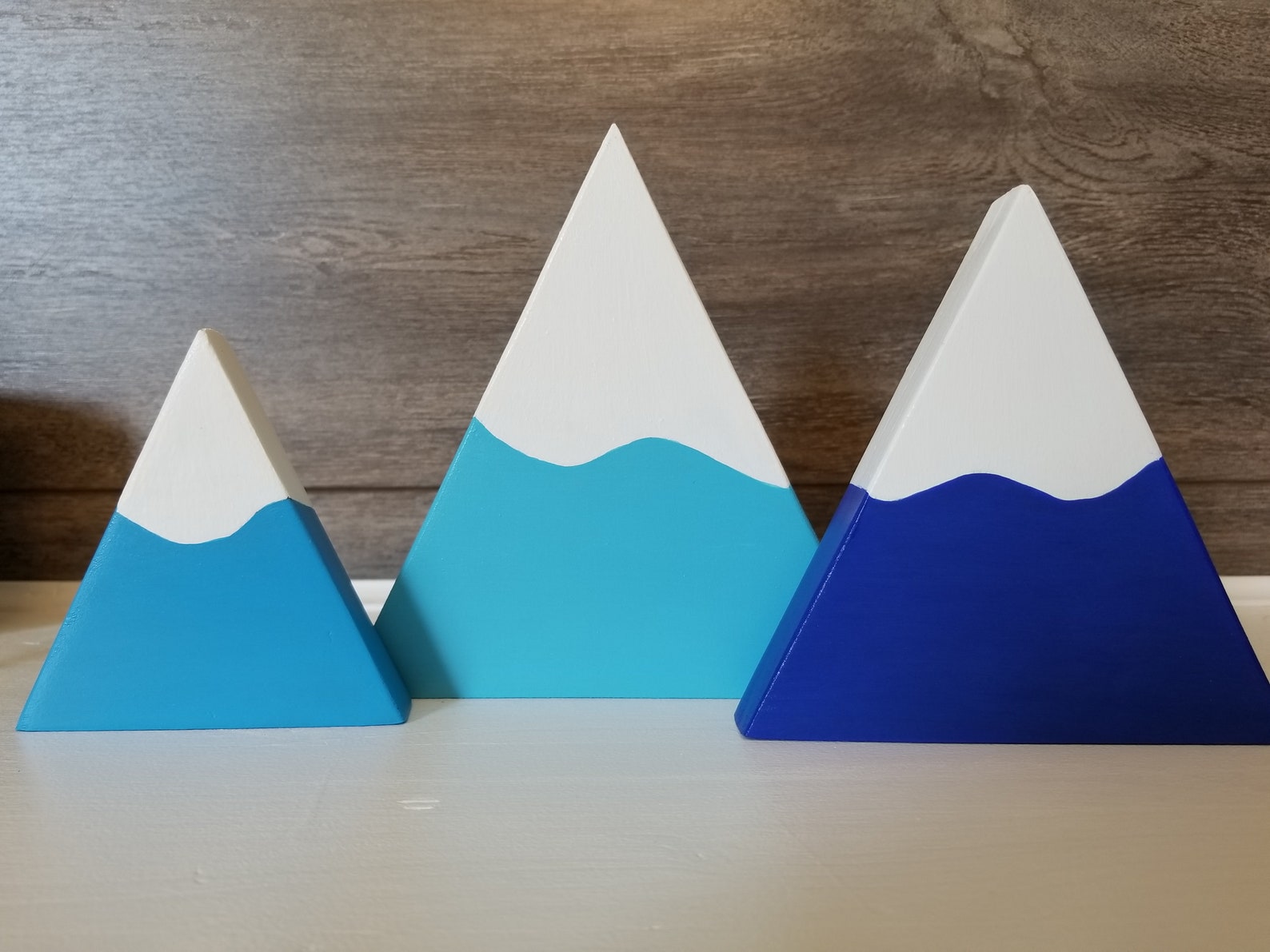 Custom Wooden Mountains Wooden Mountains Painted Mountains | Etsy
