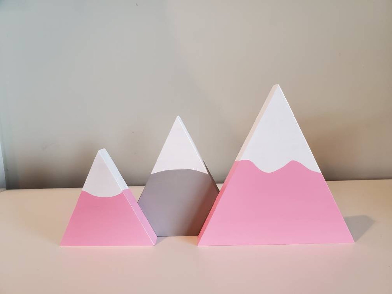 Custom Wooden Mountains Wooden Mountains Painted Mountains | Etsy