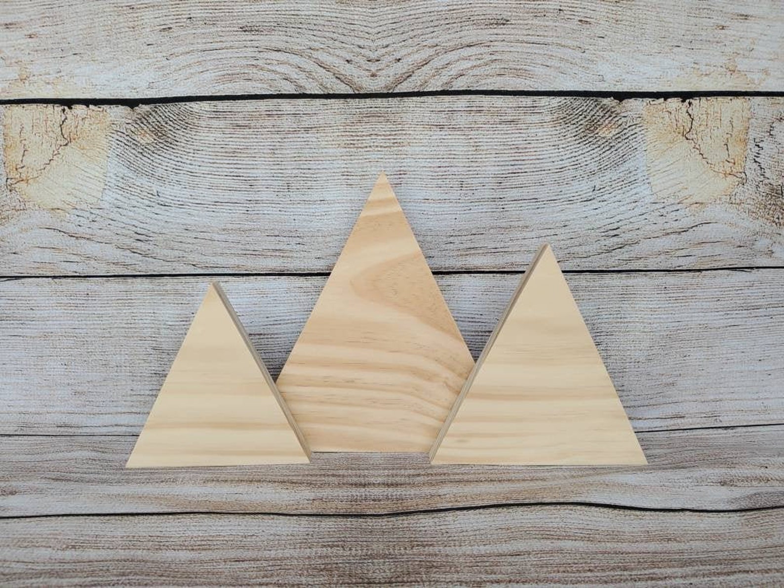 Set of 3 Unfinished Wooden Mountains Wood Triangles Wooden - Etsy