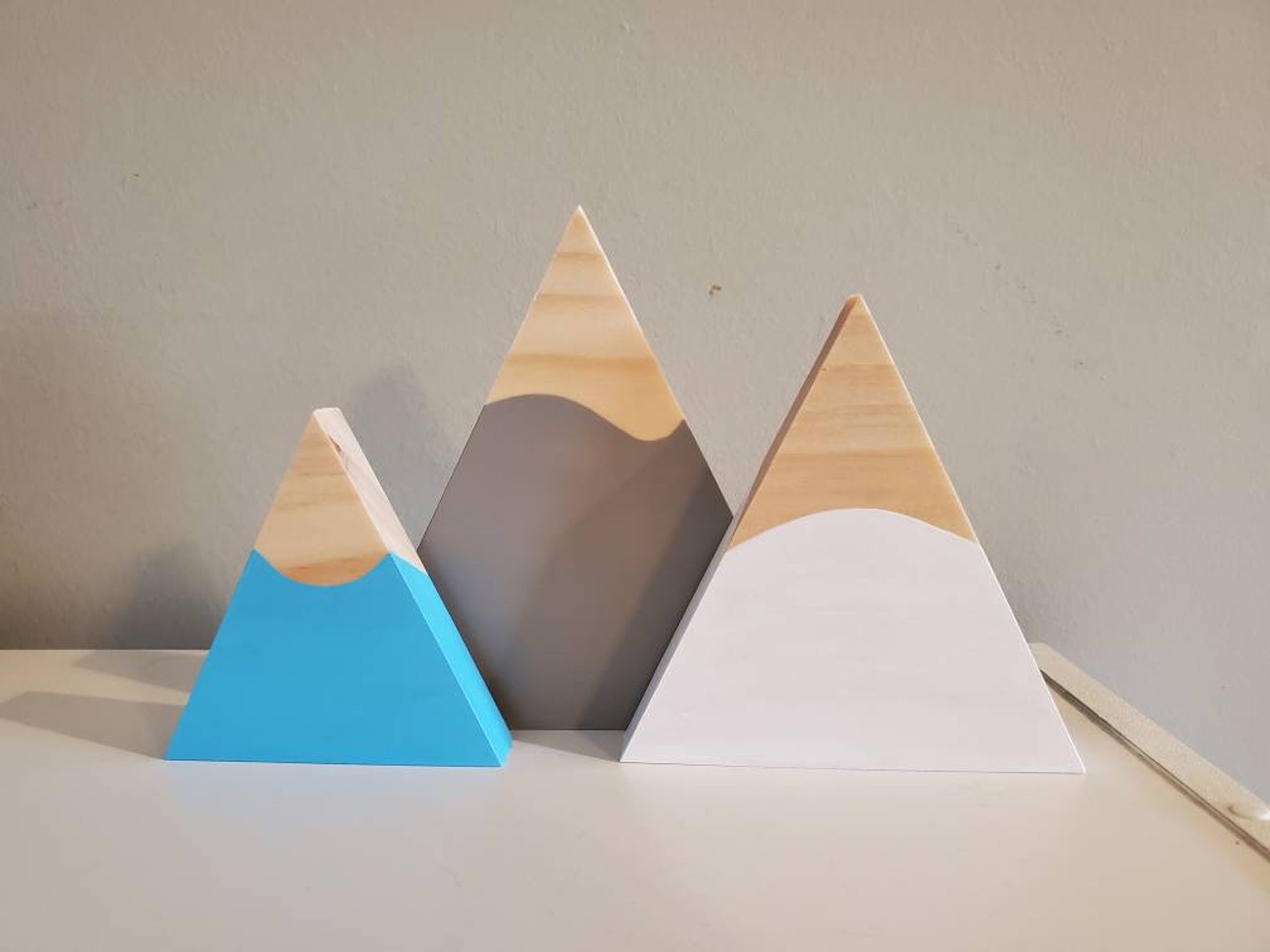 Custom Wooden Mountains Wooden Mountains Painted Mountains | Etsy