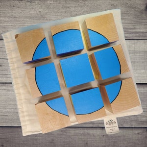 Wooden Block Puzzle, Color Matching Toy, Shapes, Waldorf Wooden Toy ...