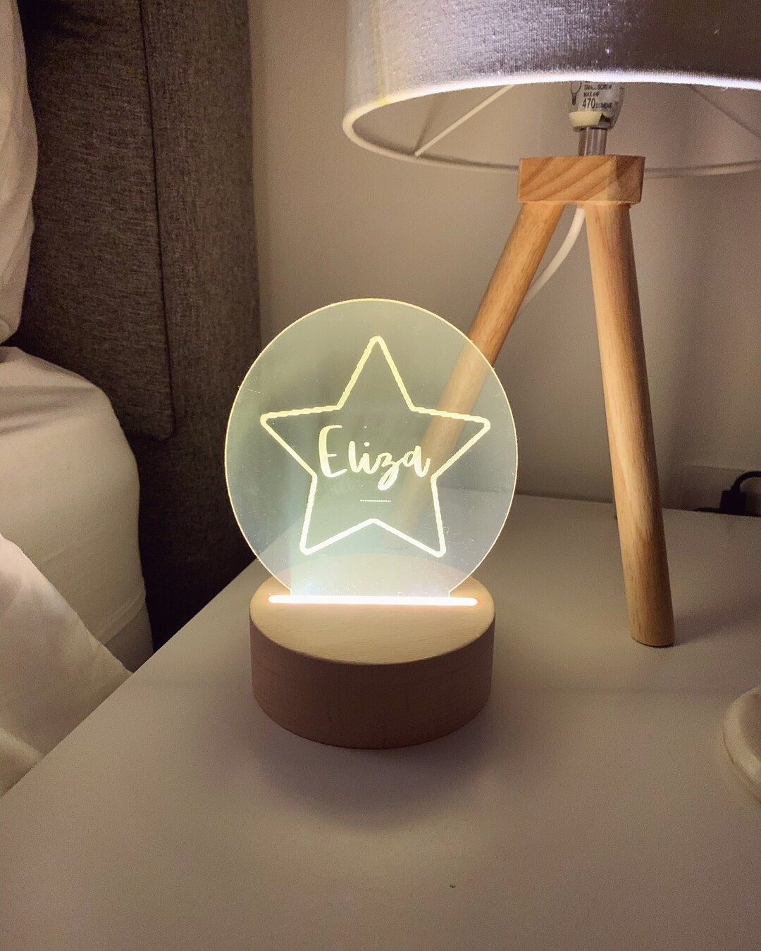 Personalised Star Light Box | Custom Night Light | Nursery Night Light ...