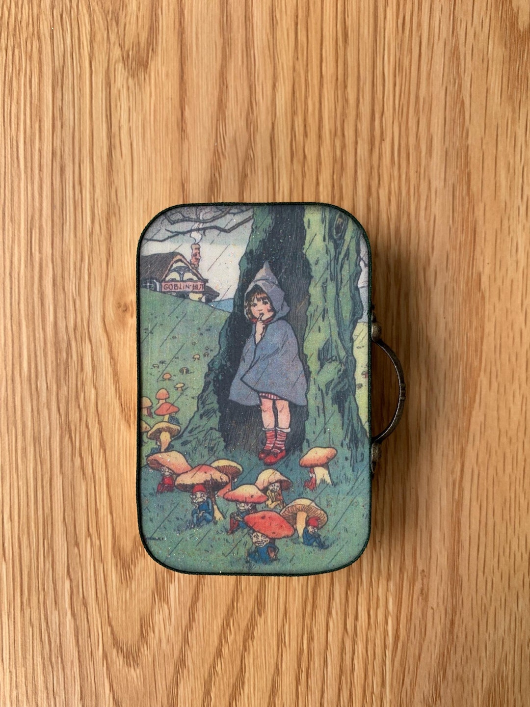 Little Girl With Elves Box, Altered Tin, Trinket Tin, Prayer/intention ...