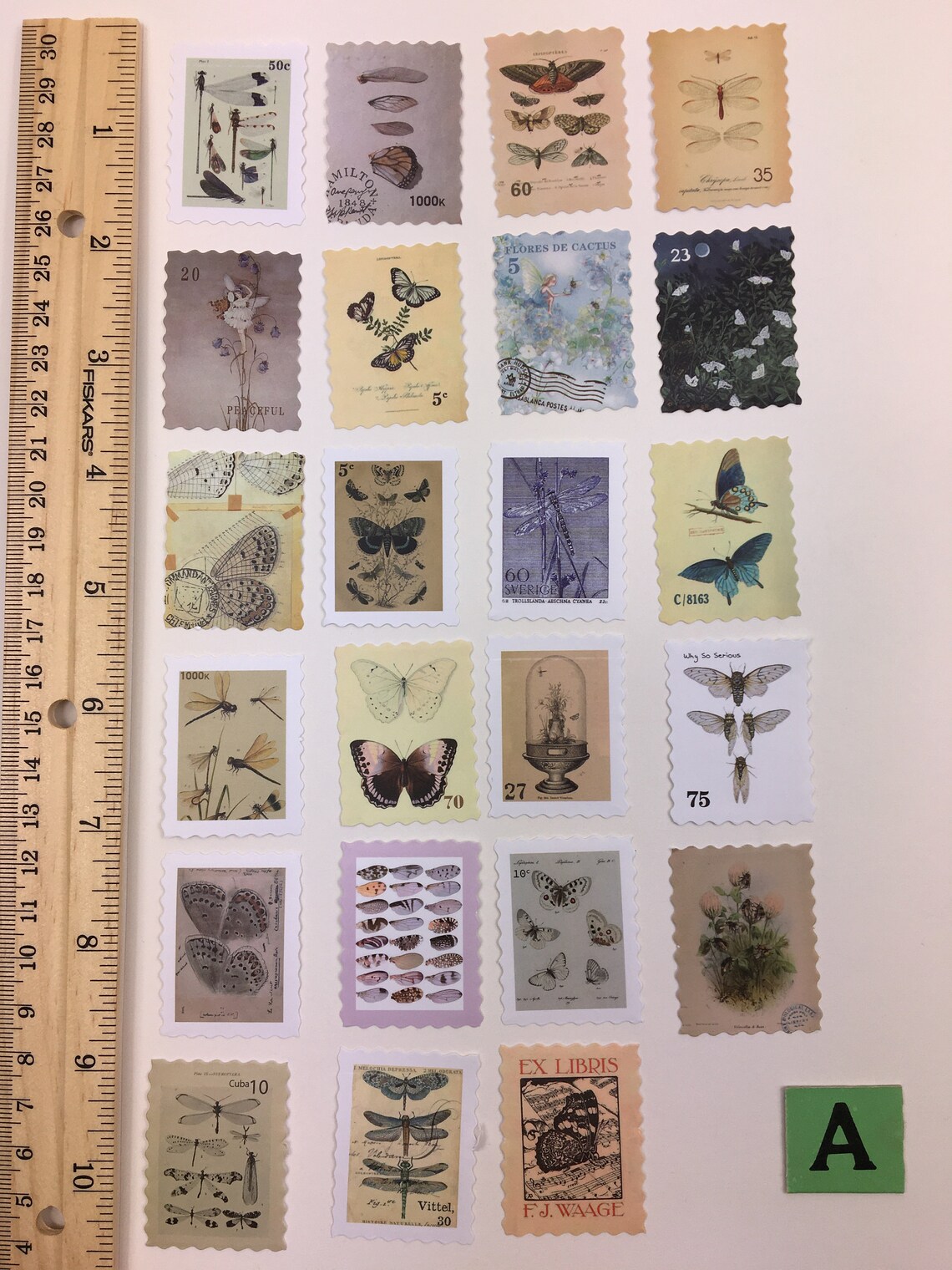 Vintage Stamp Style Embellishment Stickers | Etsy