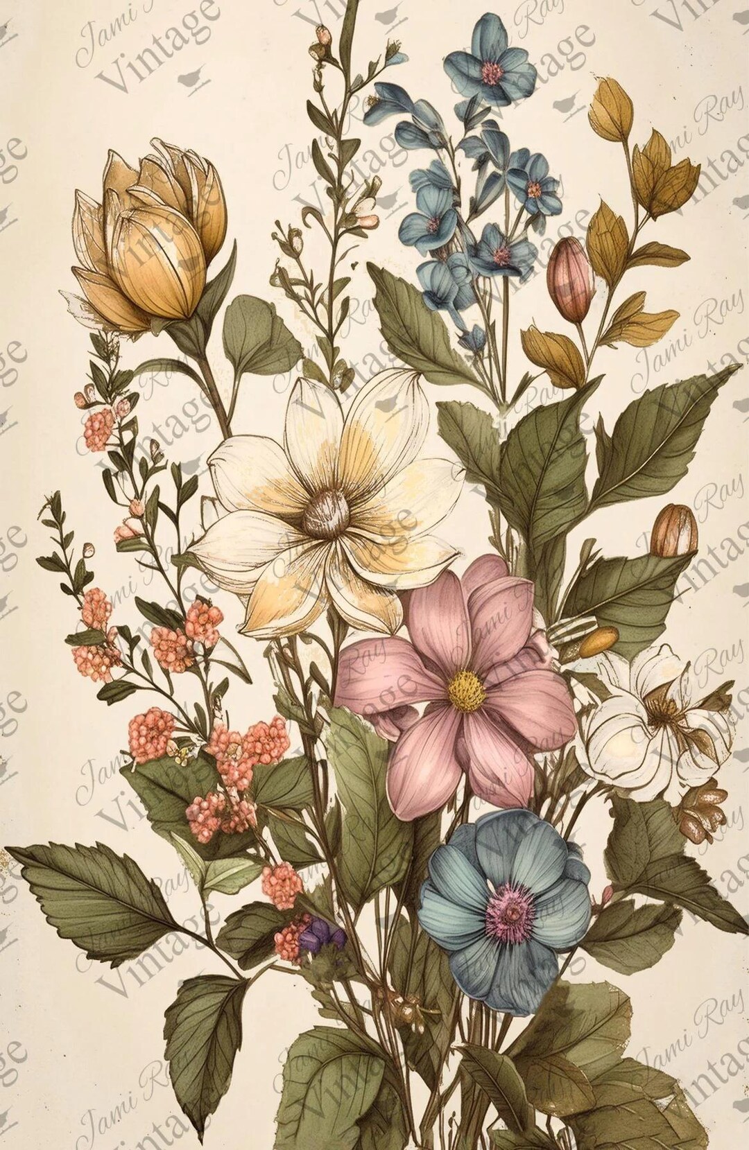 Wildflowers~ 15x23 Rice Decoupage Paper by JRV - Etsy
