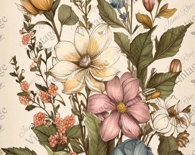 Wildflowers~ 15x23 Rice Decoupage Paper by JRV - Etsy