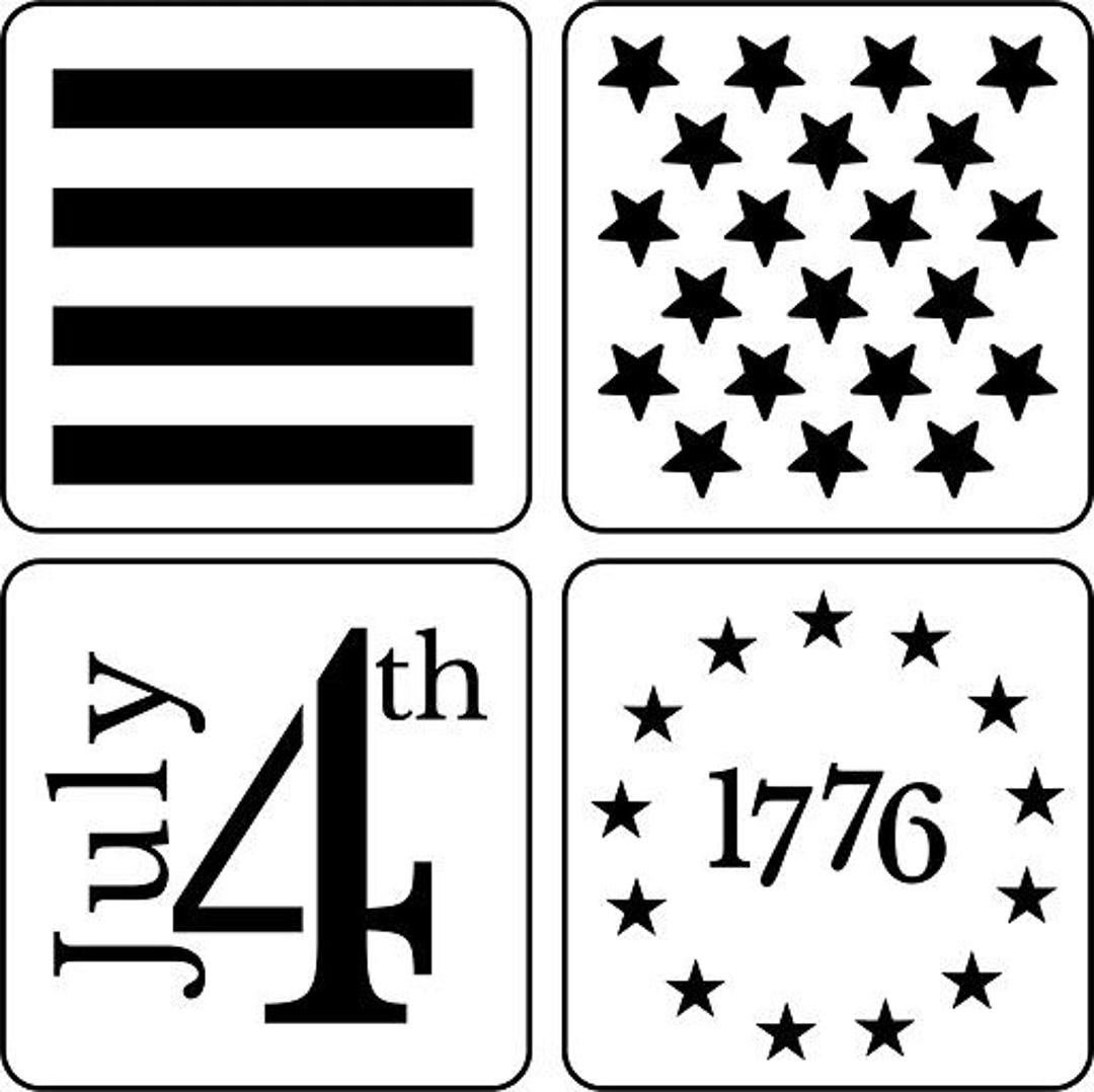 4th of July Pack Stencil Set by Jami Ray Vintage ~thick 15mil Re ...
