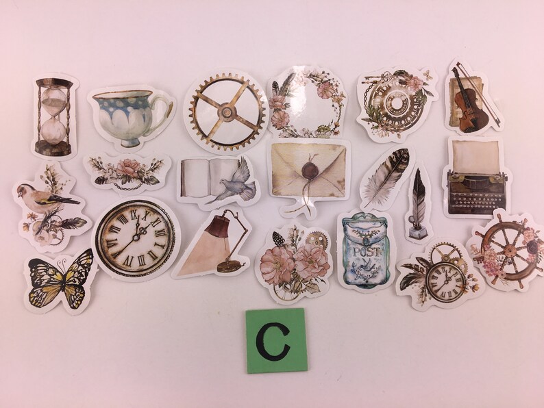 Embellishment Stickers Cute Animals Vintage Items & Fall | Etsy