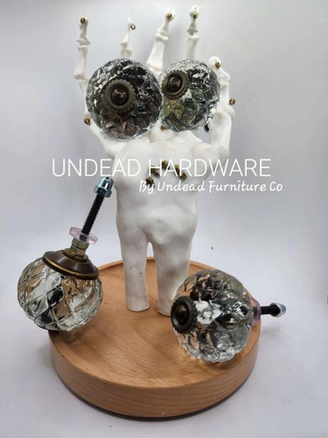 Beth Sheba ~ Glass Textured Knob With Aged Brass Detail - Etsy