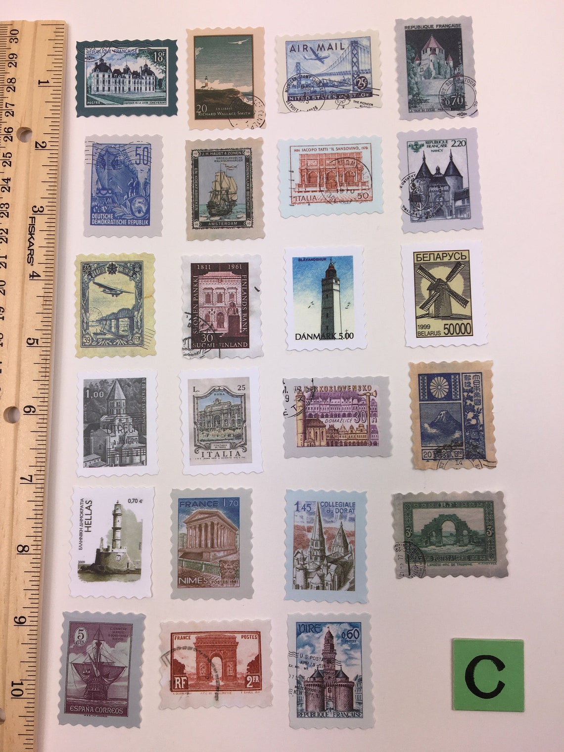 Vintage Stamp Style Embellishment Stickers | Etsy