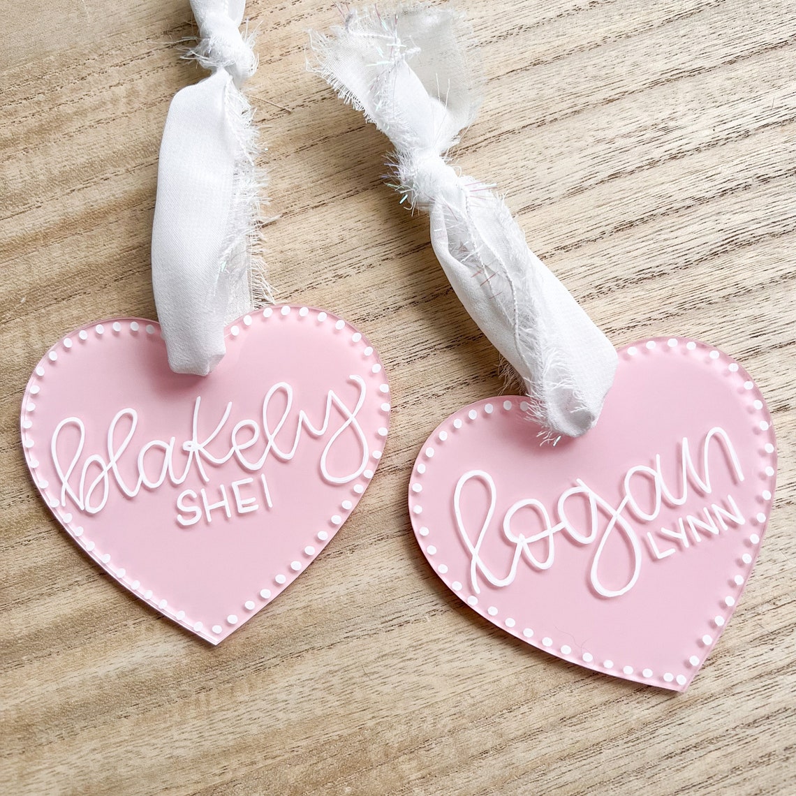 Heart Name Tag Valentine's Gift Tag Hand Written - Etsy