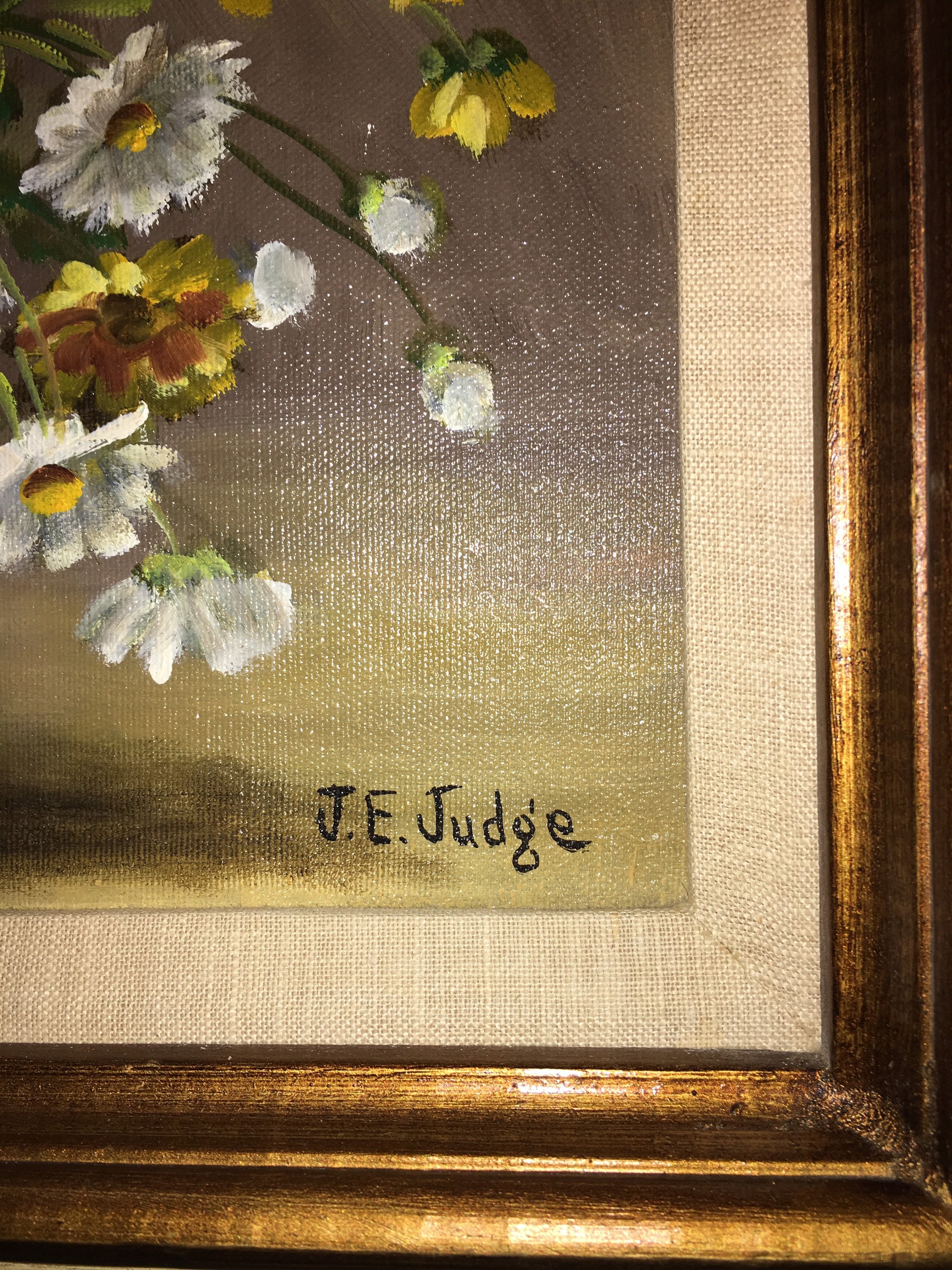J E Judge Aka Janet Greenleaf Floral Oil on Canvas Framed - Etsy