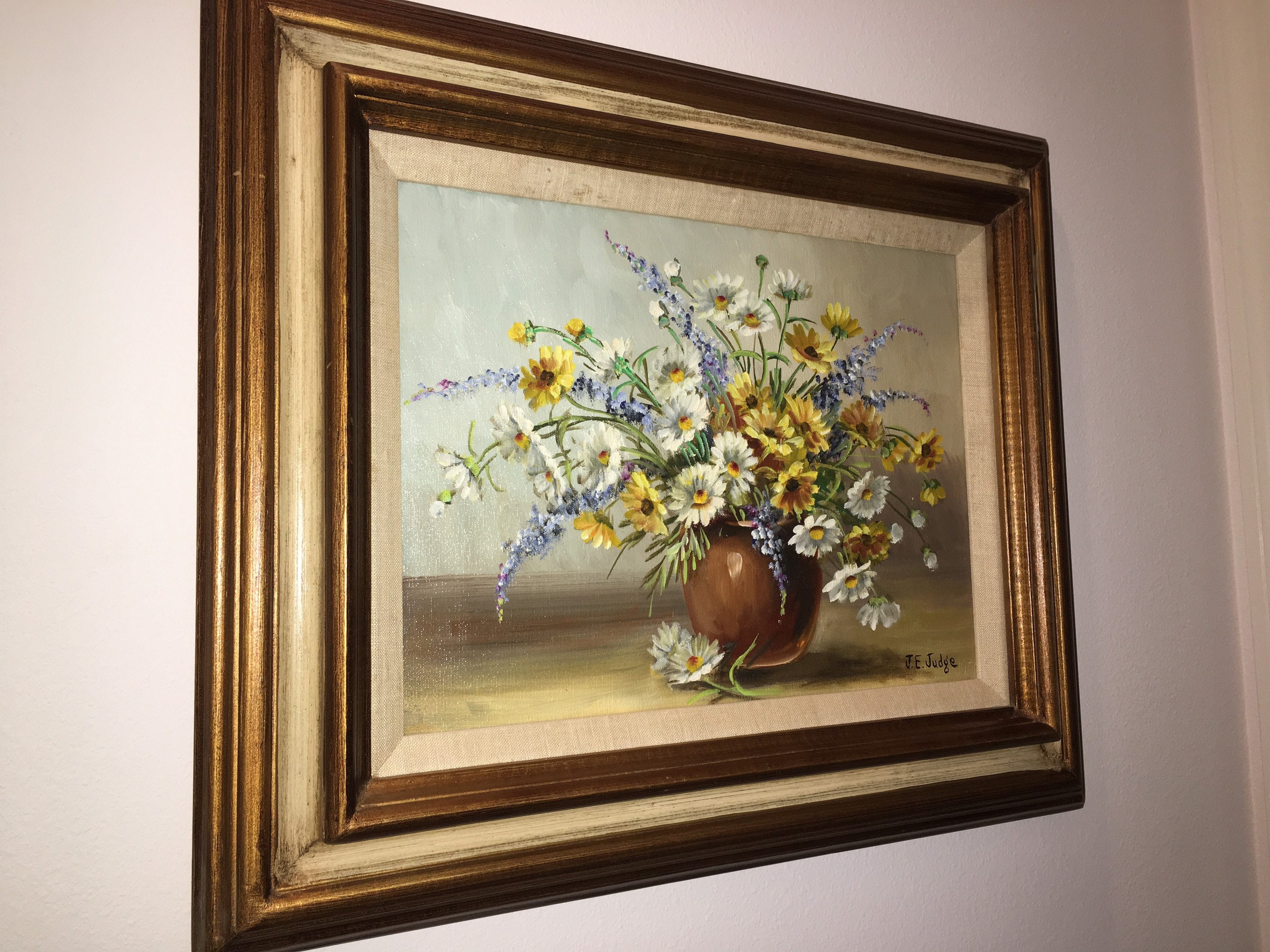 J E Judge Aka Janet Greenleaf Floral Oil on Canvas Framed - Etsy