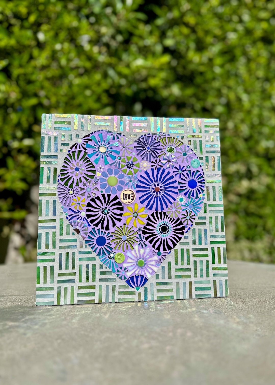 Handmade Mosaic Heart Stepping Stone – Floral Garden Art Decor - Etsy