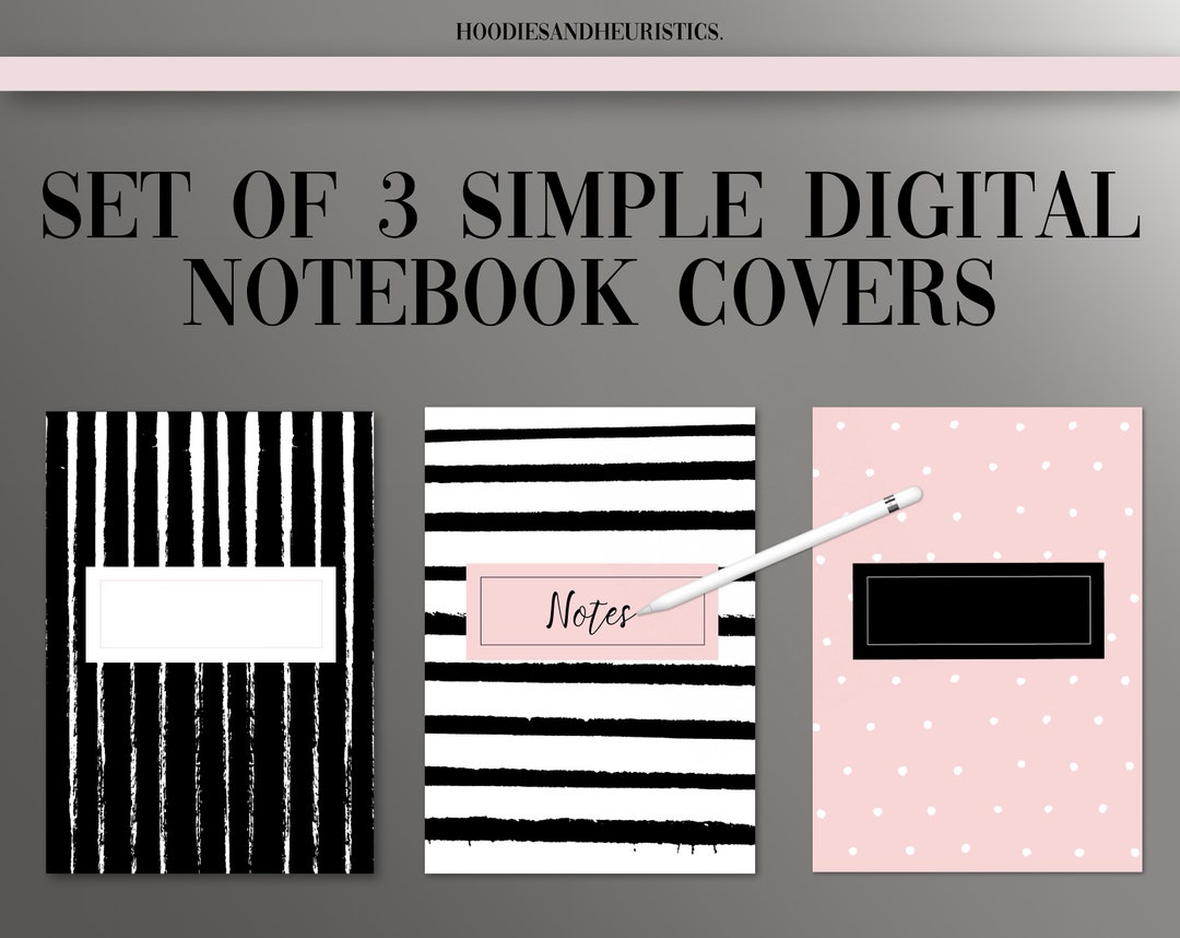 3 Digital Notebook Cover Templates A4 Digital Notebook Size Covers ...