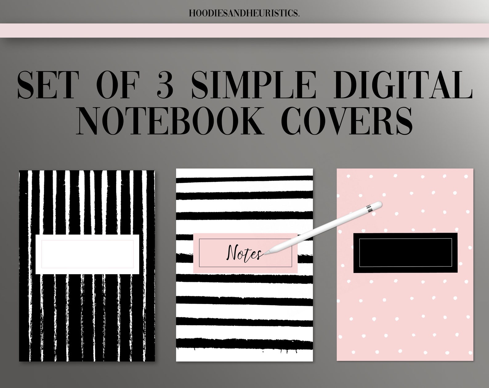 3 Digital Notebook Cover Templates A4 Digital Notebook Size Covers ...