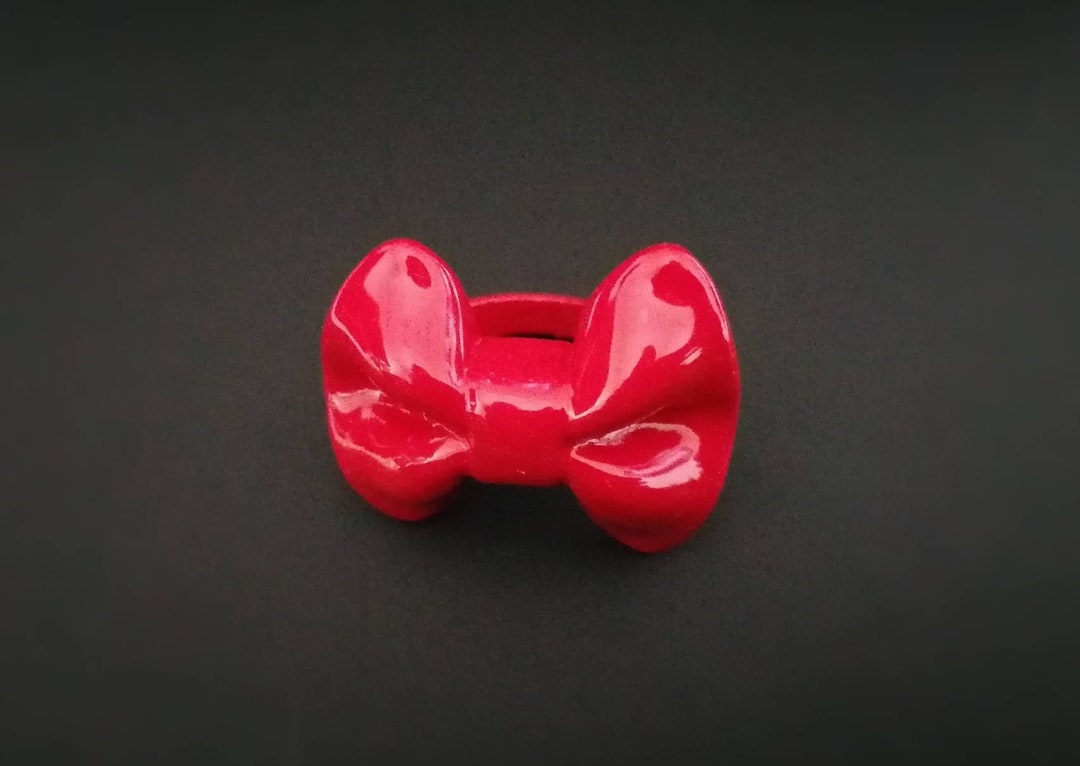 Retro Red Bow Ring - Etsy