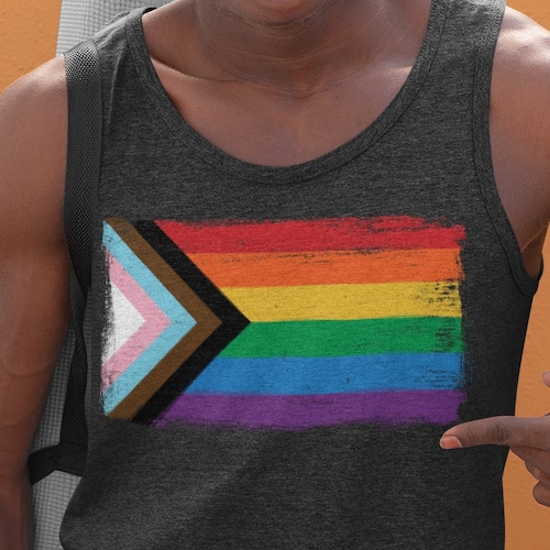 Progress Pride Flag T-shirt LGBTQ BIPOC Rainbow Gay Pride - Etsy