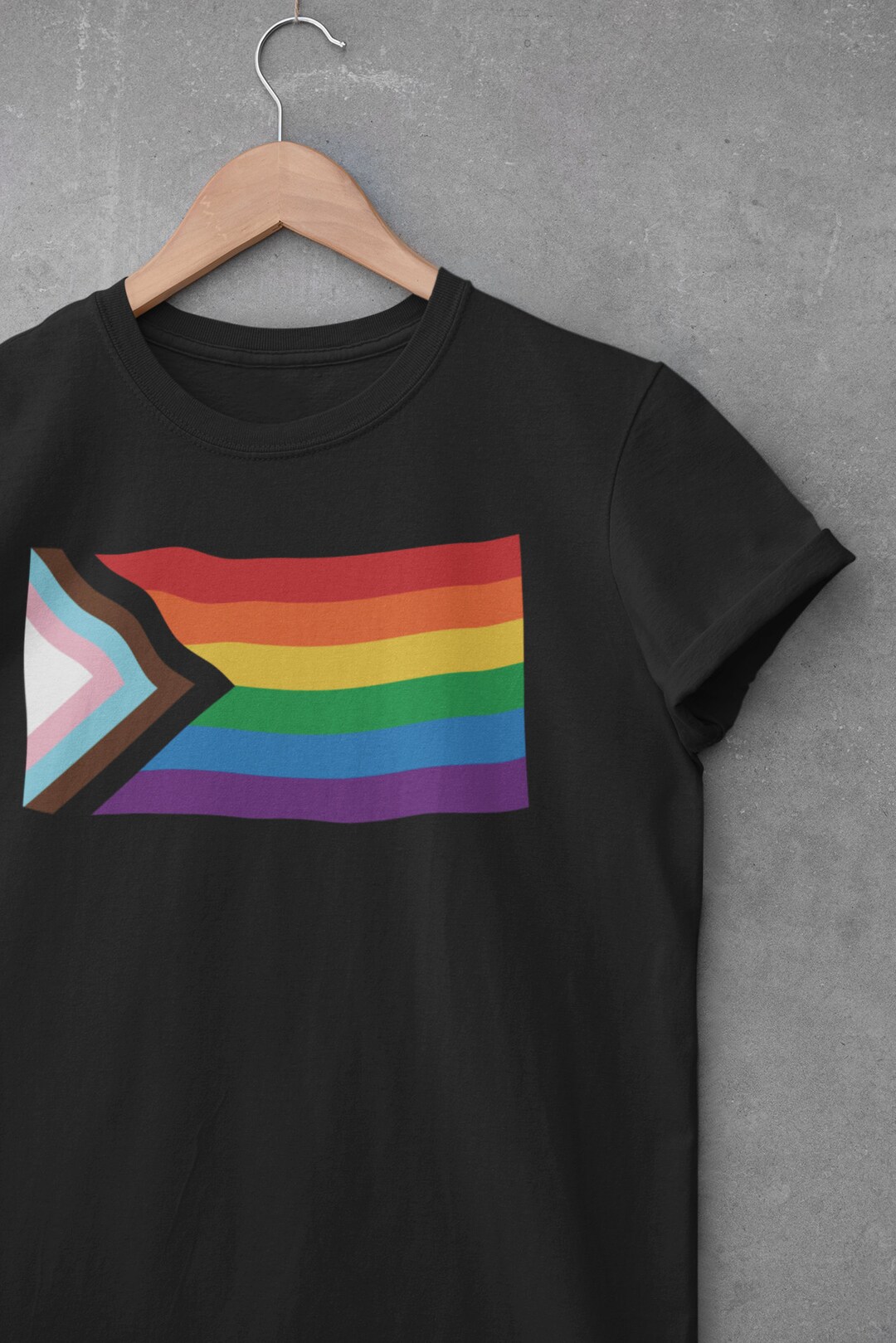 Progress Pride Flag T-shirt - Gay Pride Rainbow - Transgender Pride ...