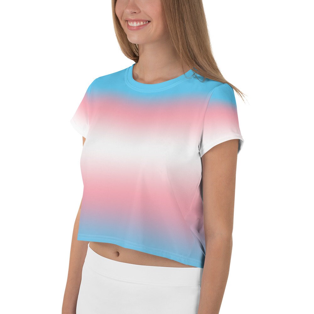 Transgender Pride Crop Top Ombre Gradient Fade | Etsy