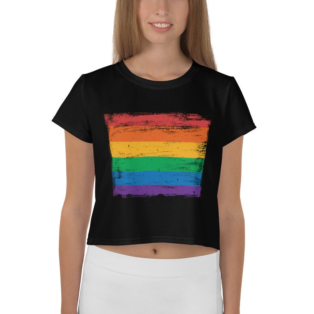 Gay Pride Rainbow Flag Crop Top T-shirt - Etsy
