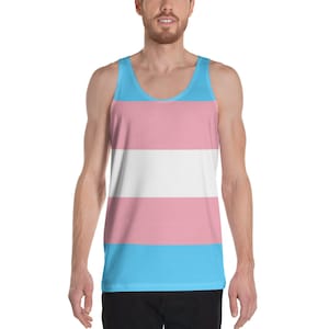Transgender Pride Flag Tank Top - Masc and Femme Fits - MTF FTM Trans ...