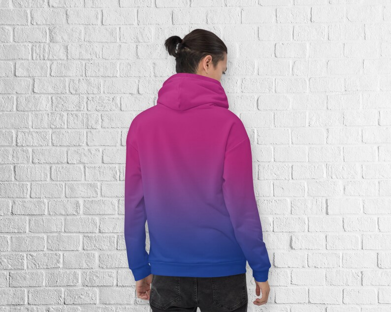 Bisexual Ombre Hoodie Sweatshirt - Bi Pride Flag Shirt - Magenta Purple ...