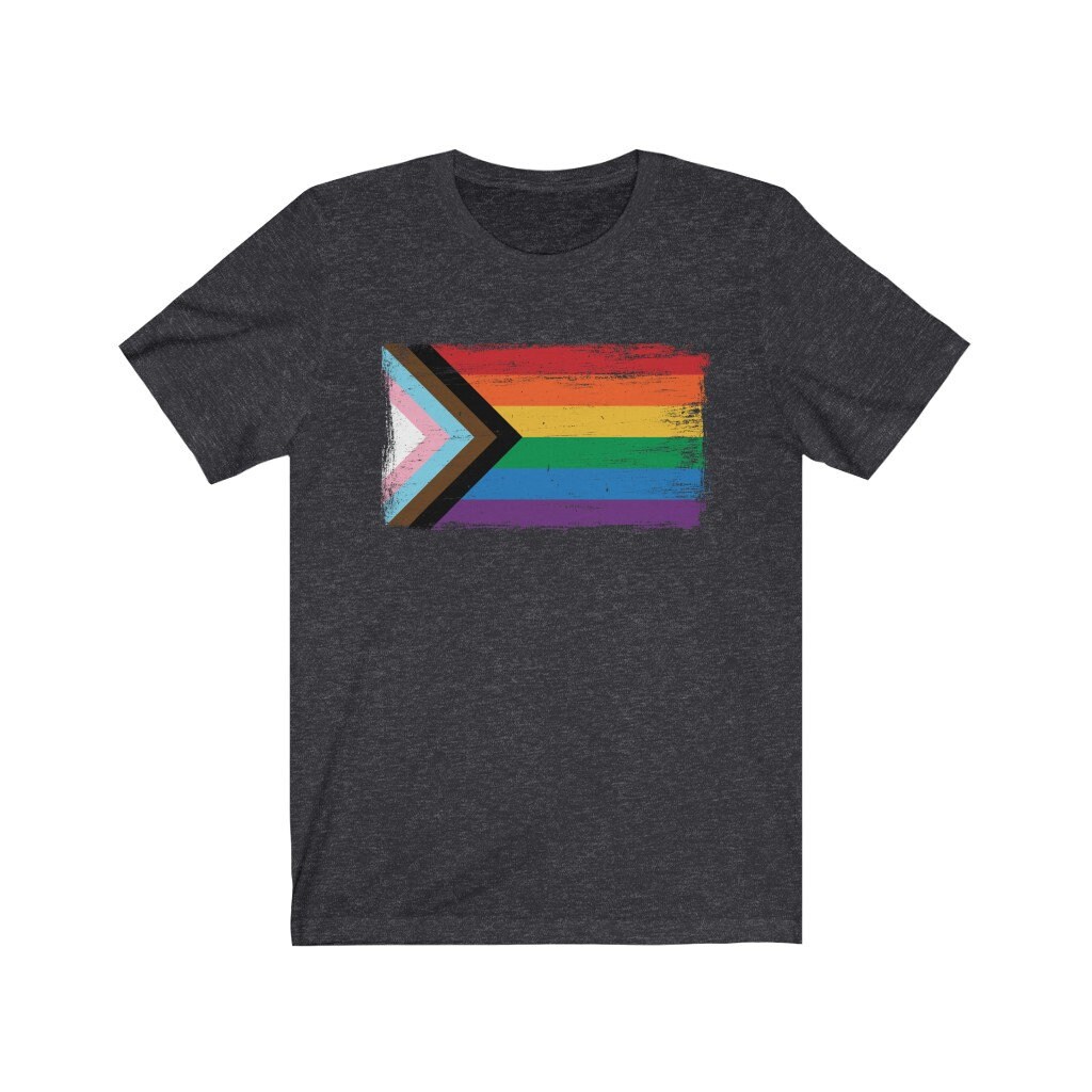 Progress Pride Flag T-shirt LGBTQ BIPOC Rainbow Gay Pride | Etsy