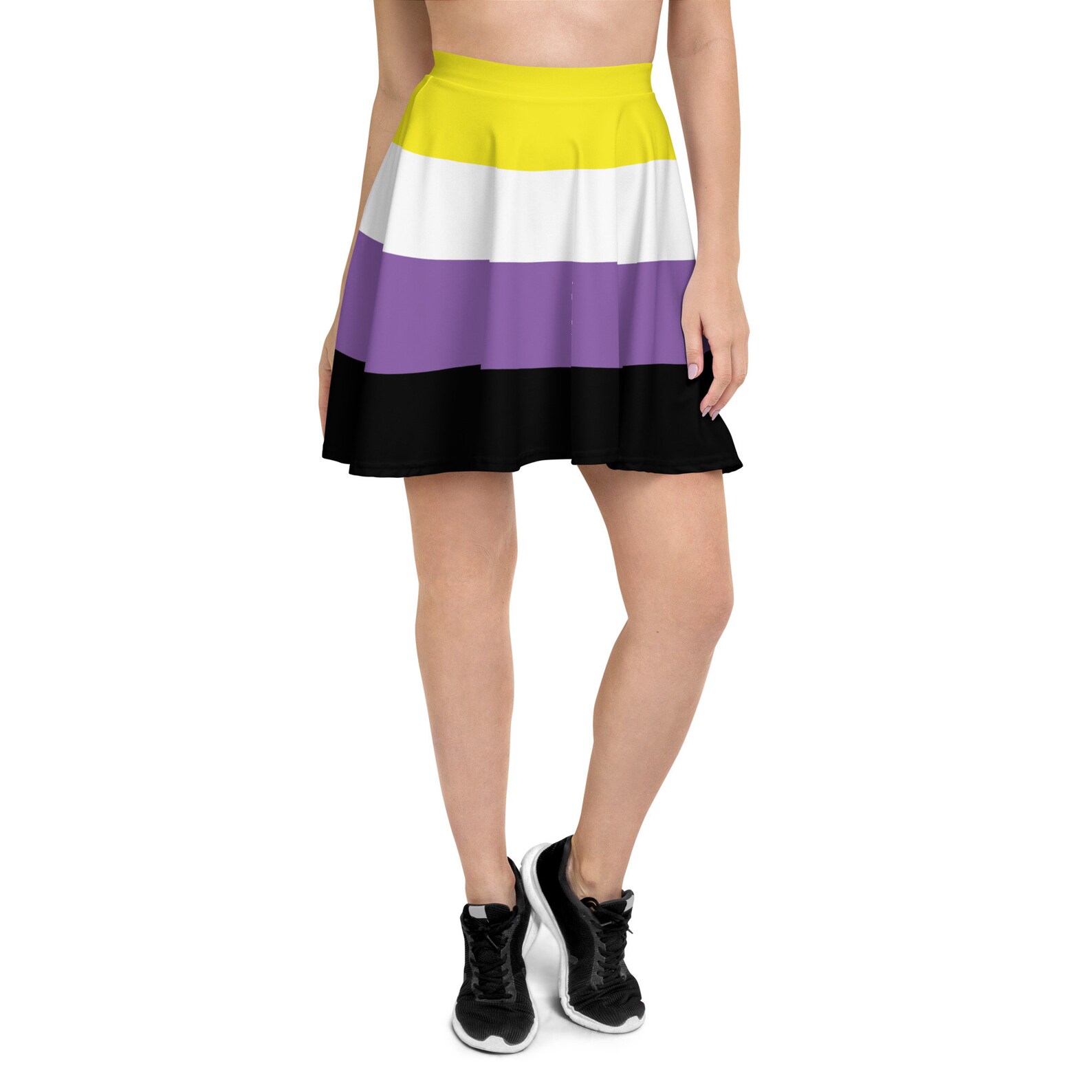 Non-binary Pride Flag Skater Skirt - Enby Enbies - Striped - Etsy