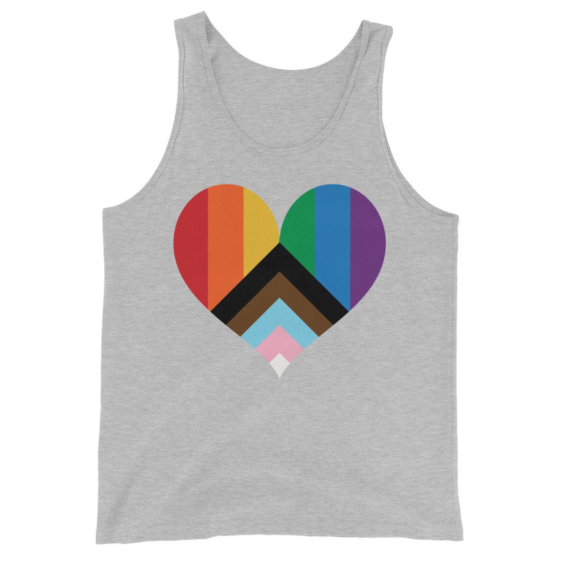 Progress Pride Rainbow Heart Tank Top Gay Pride Sleeveless Etsy