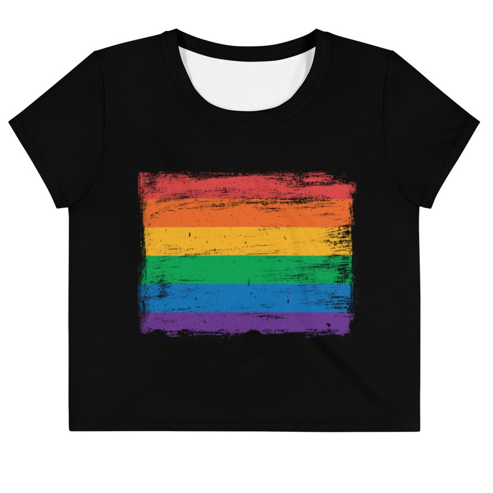 Gay Pride Rainbow Flag Crop Top T-shirt - Etsy