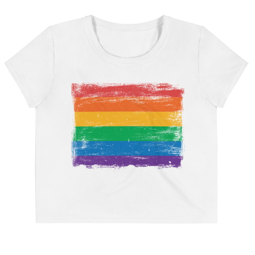 Gay Pride Rainbow Flag Crop Top T-shirt - Etsy