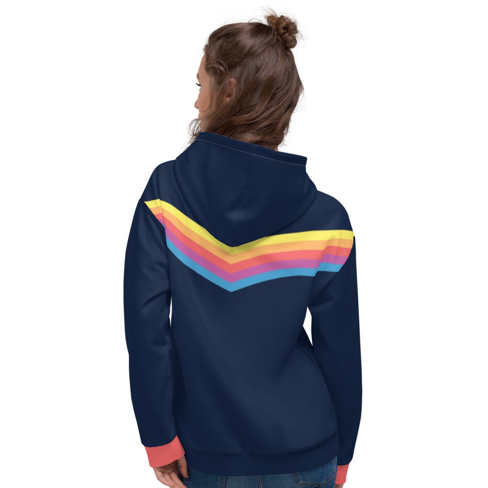 Retro 80s Striped Hoodie in Sunset Colors - Etsy