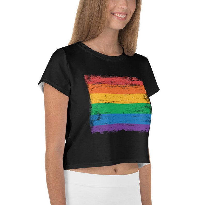Gay Pride Rainbow Flag Crop Top T-shirt - Etsy