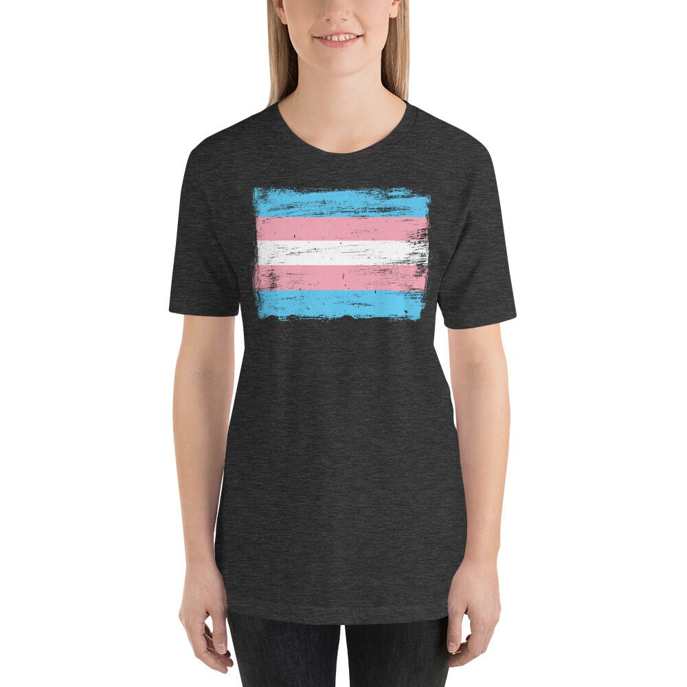 Transgender Pride Flag Shirt Vintage Painted Screenprint - Etsy