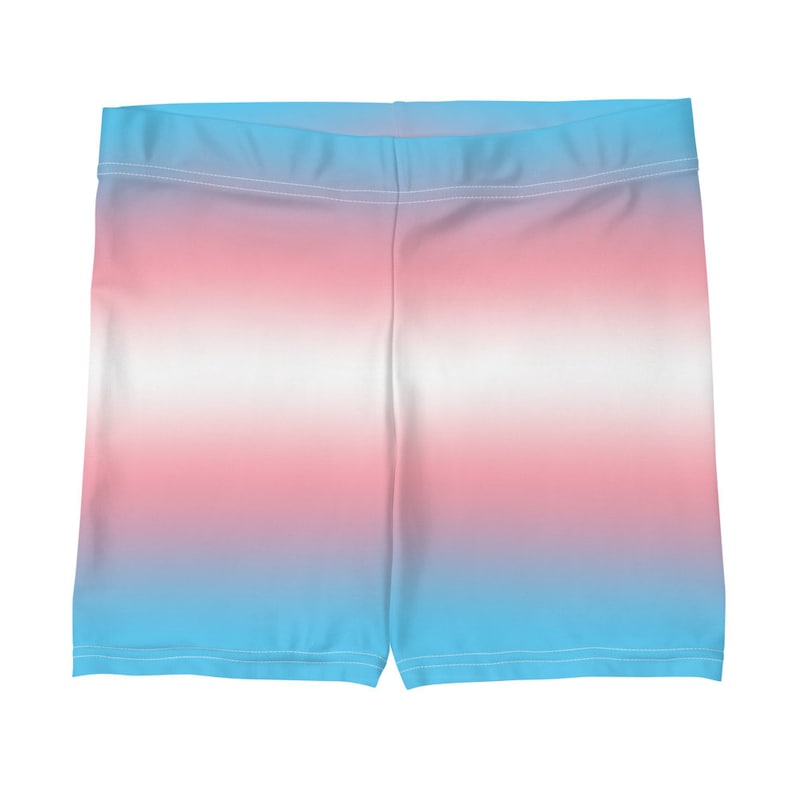 Transgender Pride Flag Ombre Bike Shorts in Blue, Pink, and White - Etsy