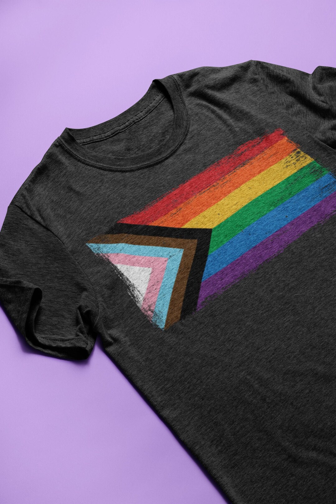 Progress Pride Flag T-shirt - LGBTQ+ BIPOC Rainbow - Gay Pride - Trans ...