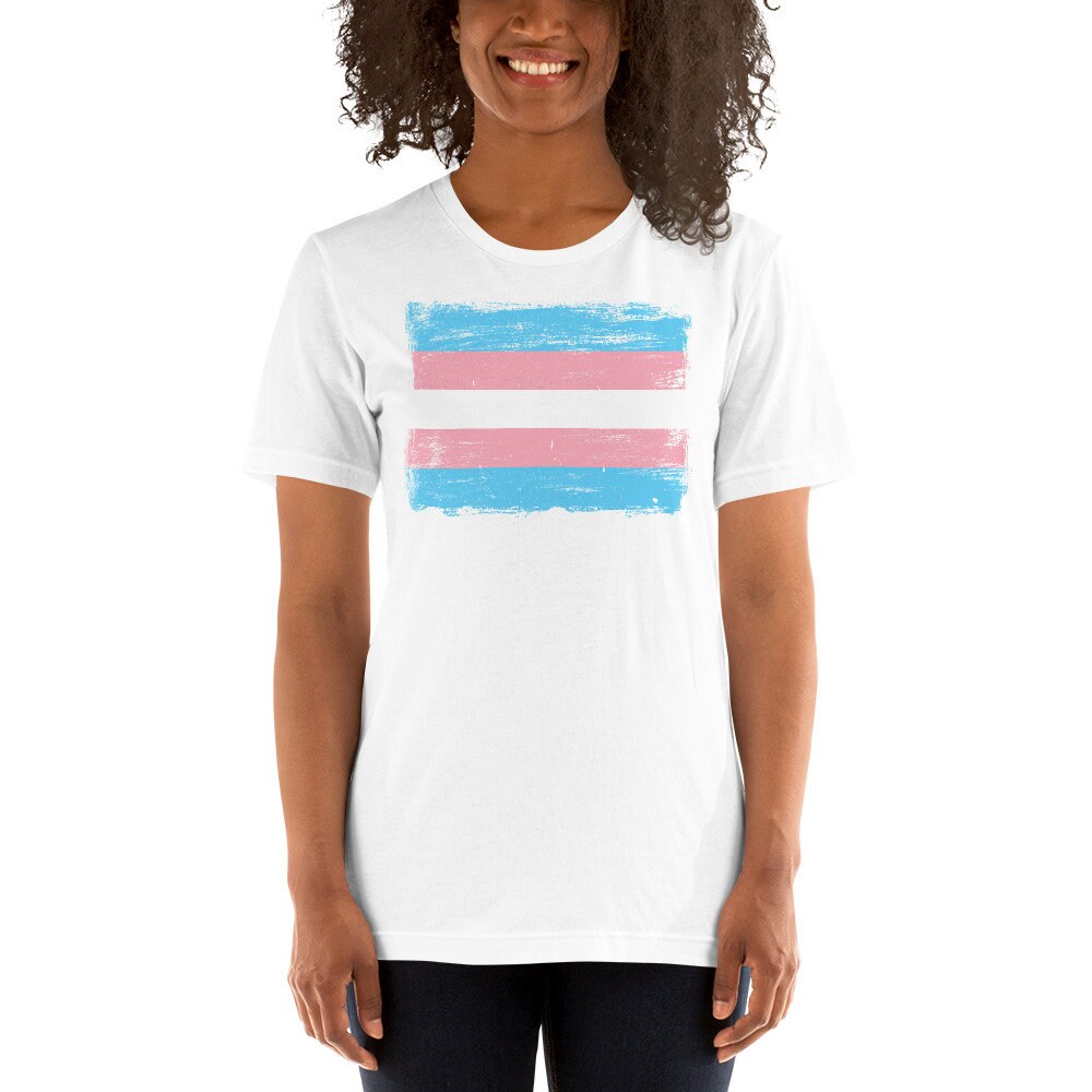 Transgender Pride Flag Shirt Vintage Painted Screenprint - Etsy