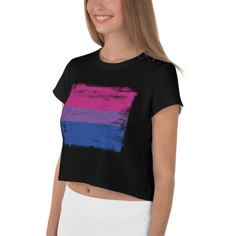 Bisexual Pride Flag Crop Top T-shirt - White or Black - Etsy