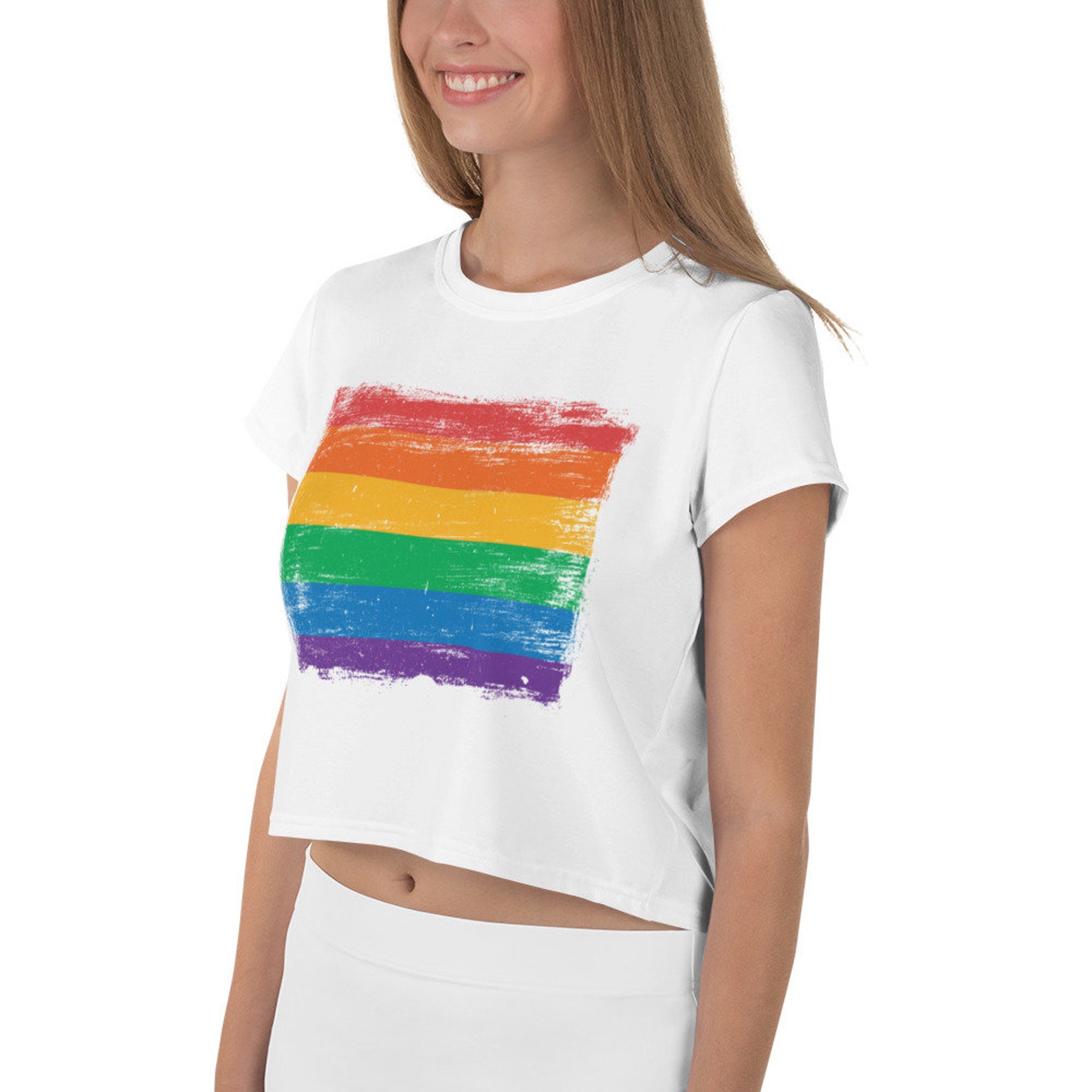 Gay Pride Rainbow Flag Crop Top T-shirt - Etsy