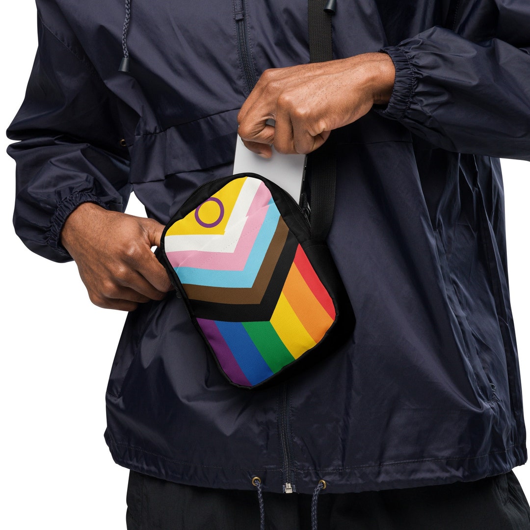LGBTQ+ Progress Pride Flag Crossbody Bag With Checkered Interior - Etsy