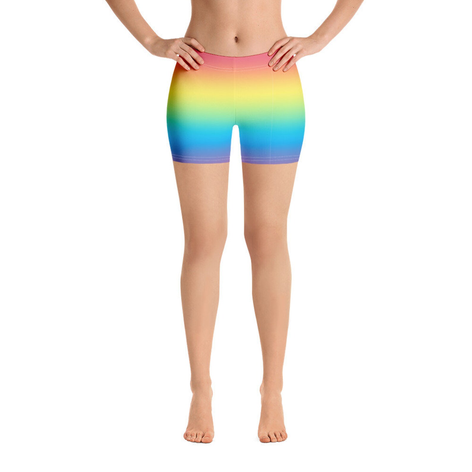 Pastel Rainbow Ombre Bike Exercise Shorts Bike Yoga - Etsy