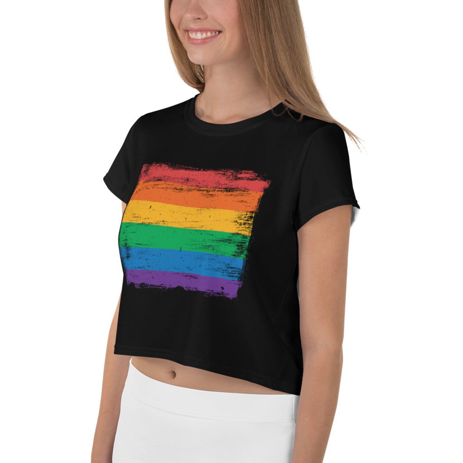 Gay Pride Rainbow Flag Crop Top T-shirt | Etsy