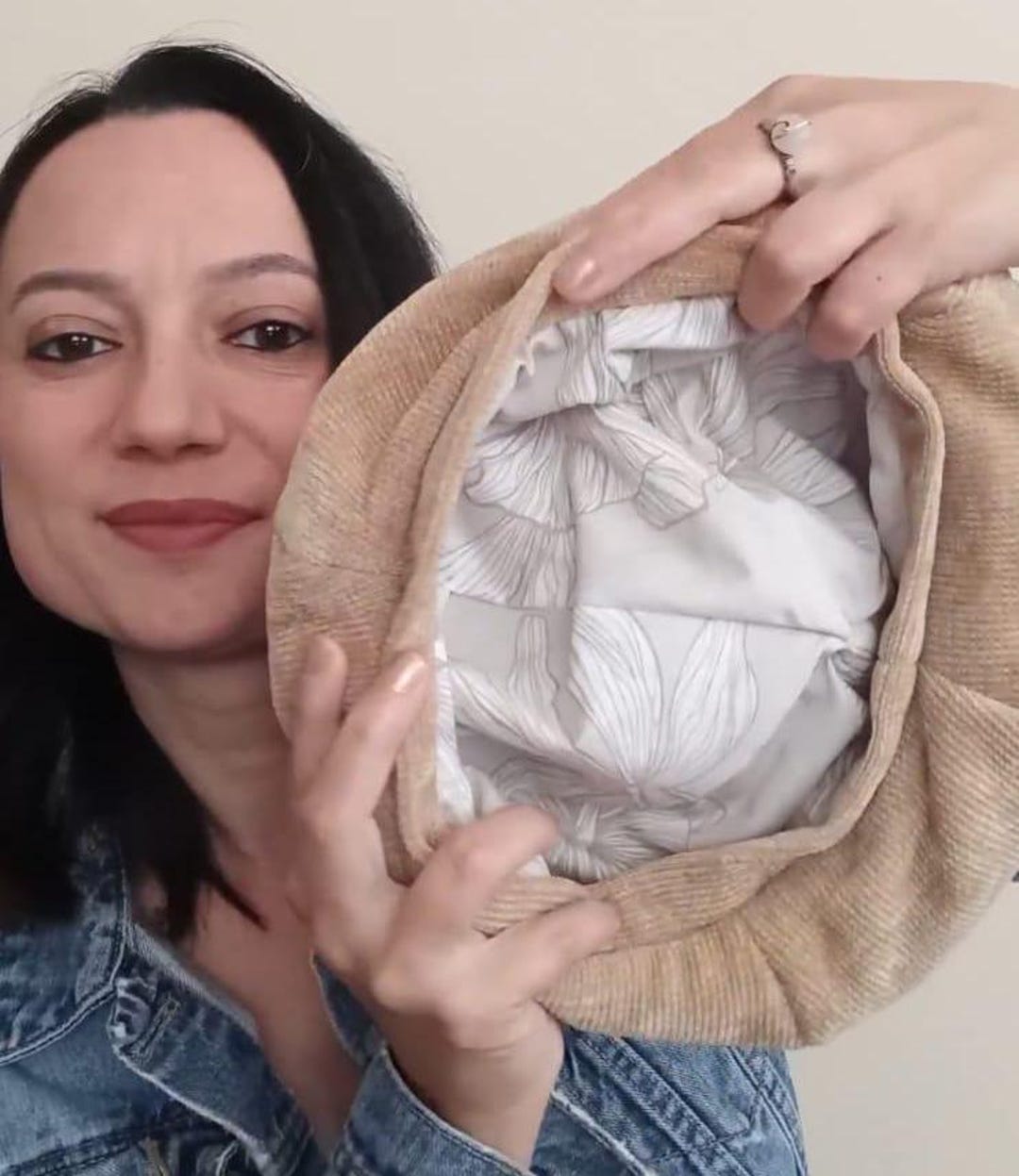 A Milky Brown Corduroy Velvet Winter Hat With Ribbed Texture, Beret for ...