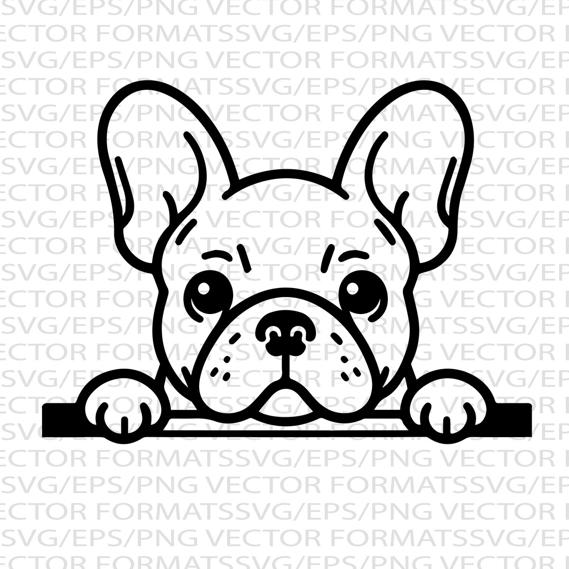 French Bulldog/ Frenchie Pup With Chin and Paws on Edge Looking Ahead ...