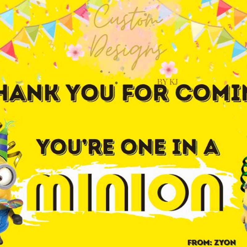 Minion Thank You - Etsy
