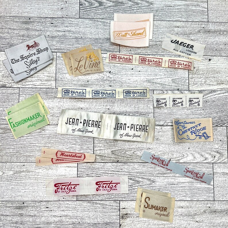 Vintage Woven Apparel Labels Set 29 Labels for Embellishment - Etsy